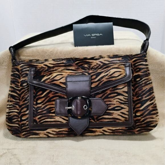 Via Spiga | Bags | Vintage Nos Via Spiga Tiger Handbag Designer | Poshmark